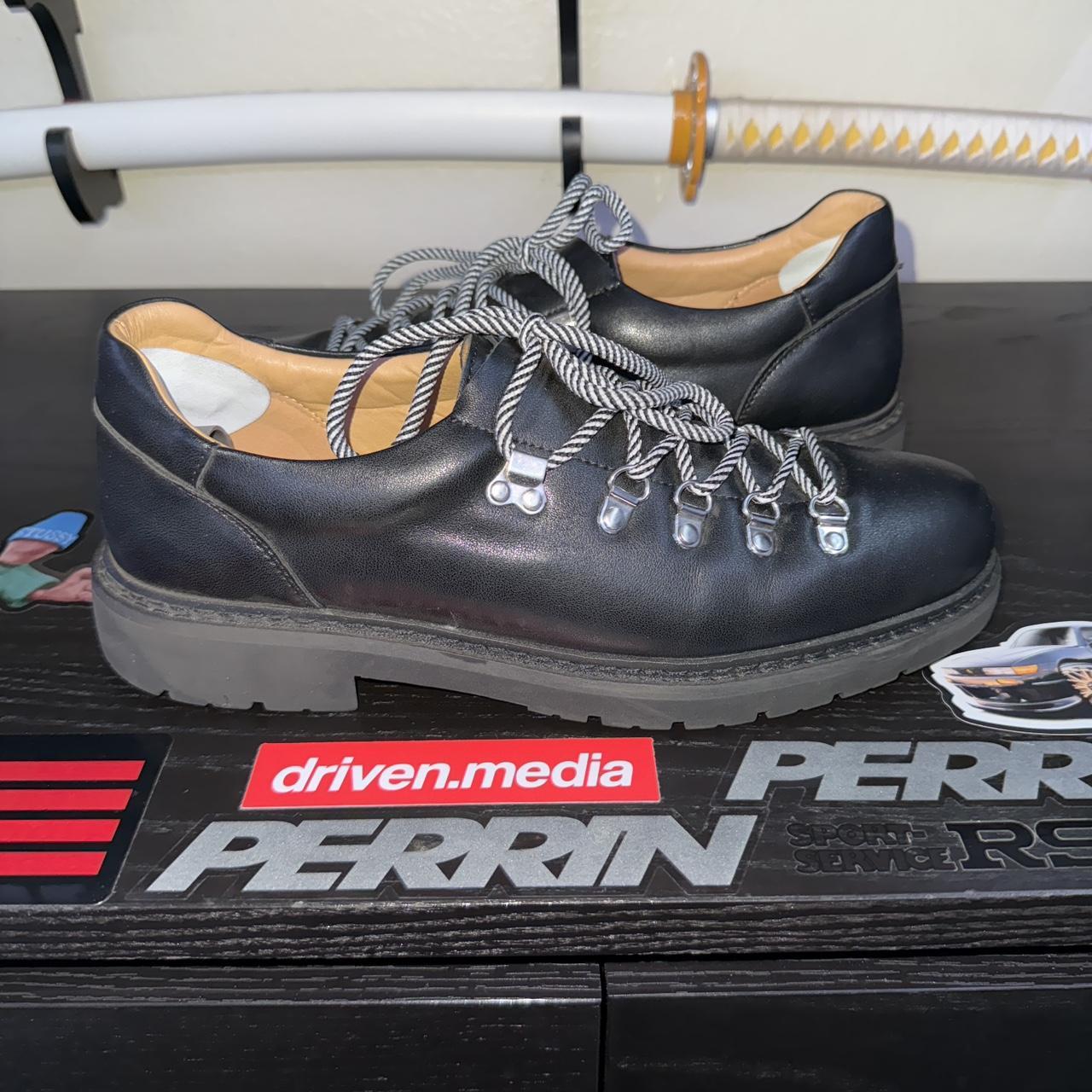 Black leather low top derby hiking shoes/boots No... | Depop