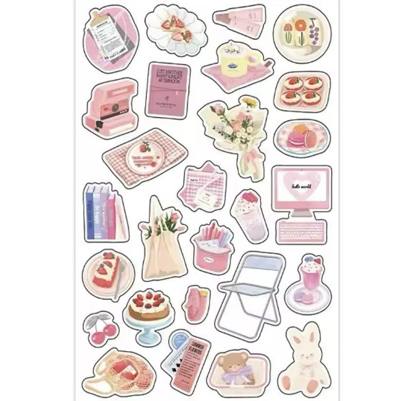 Aesthetic pink sticker sheet - perfect for... - Depop