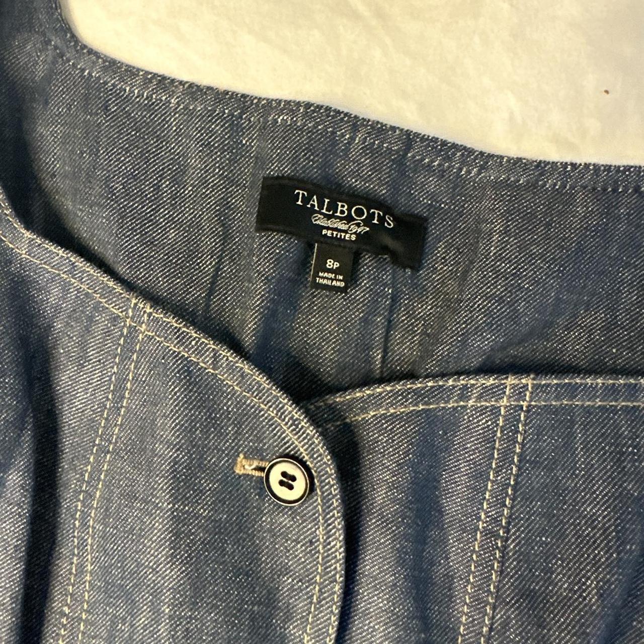 Talbots Women's Blue Crop-top | Depop