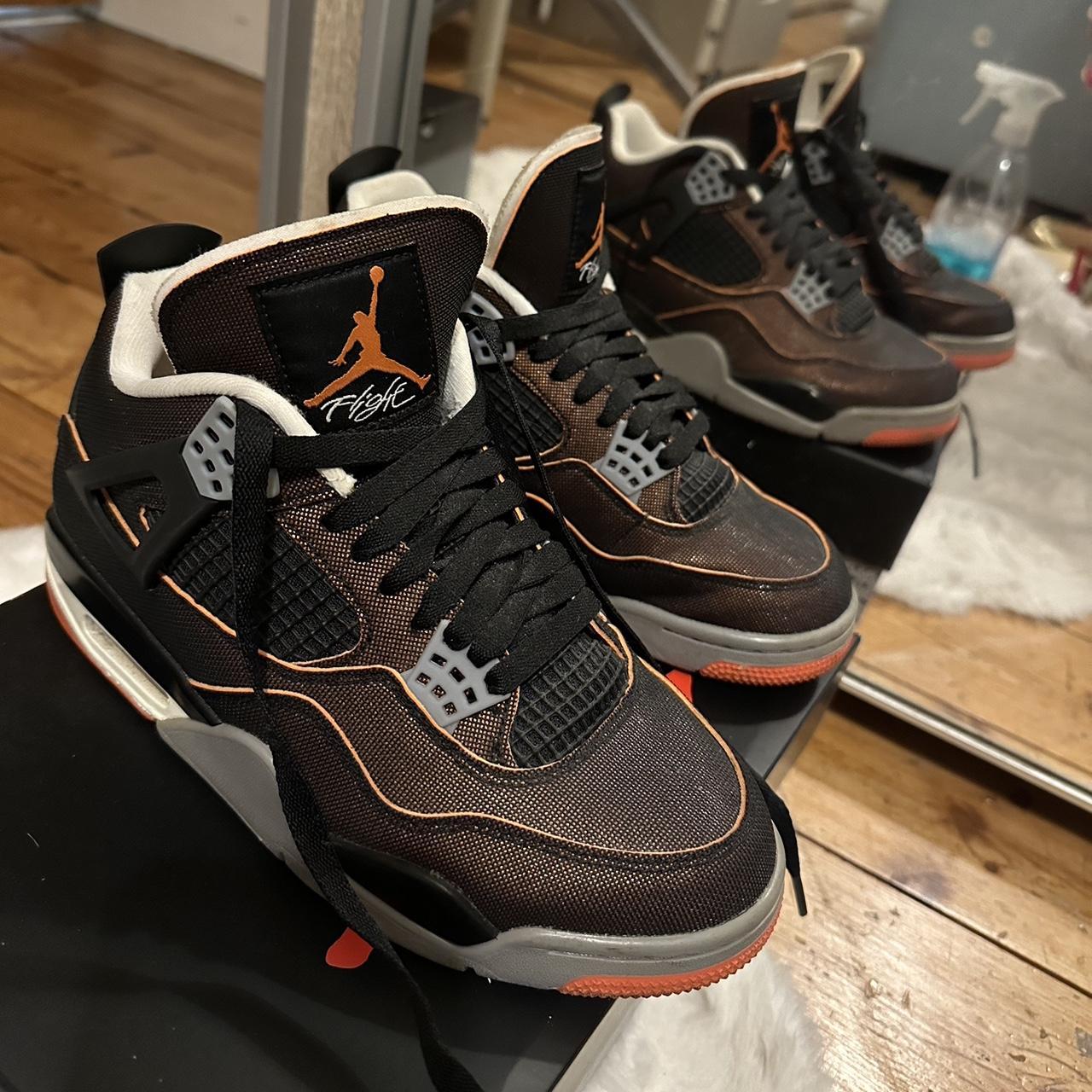Jordan 4 starfish. Good condition beside the marks... - Depop