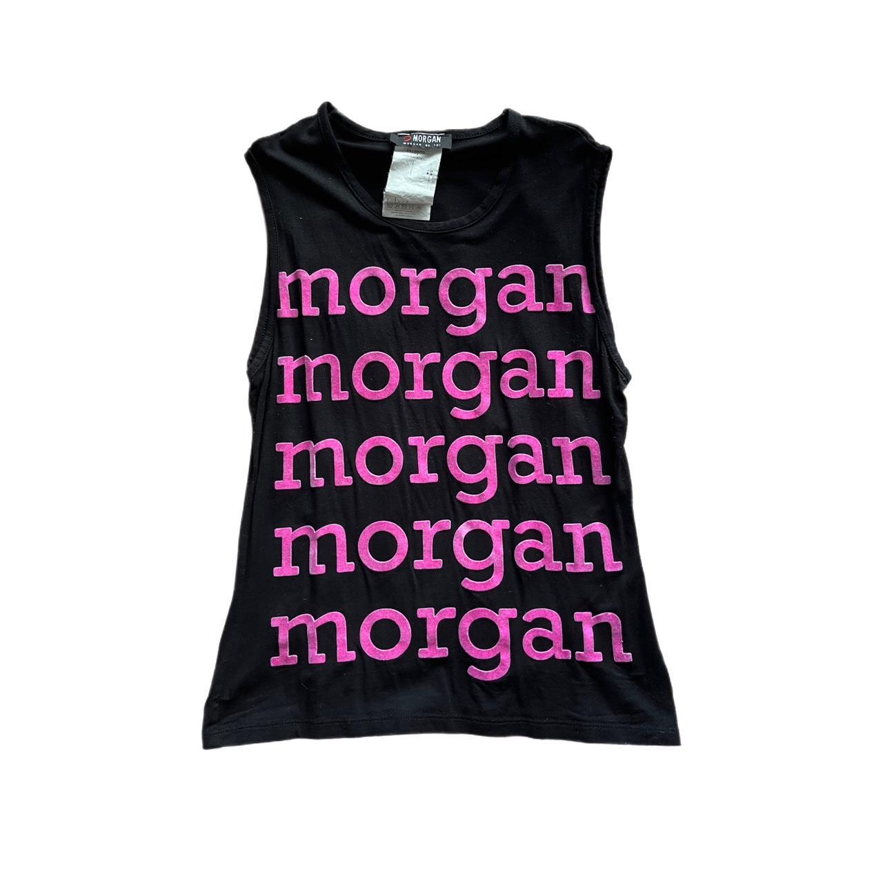 morgan de toi black tank top with pink print best... - Depop
