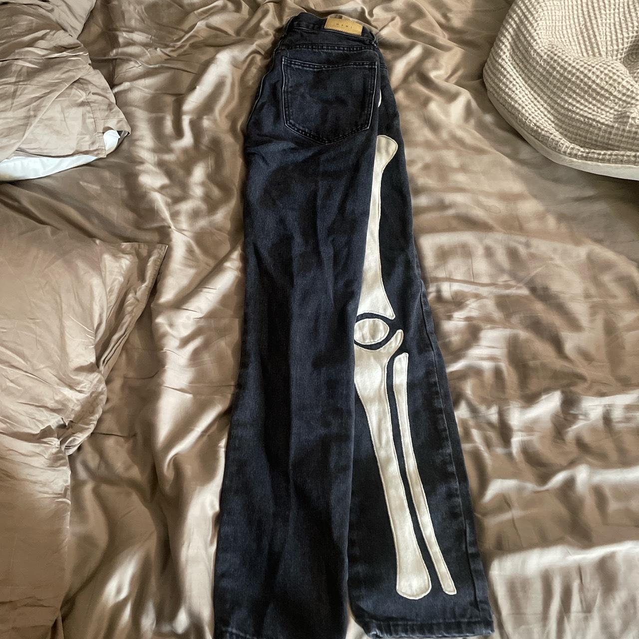 mnml skeleton bone pants size 32x32 Perfect for a... - Depop