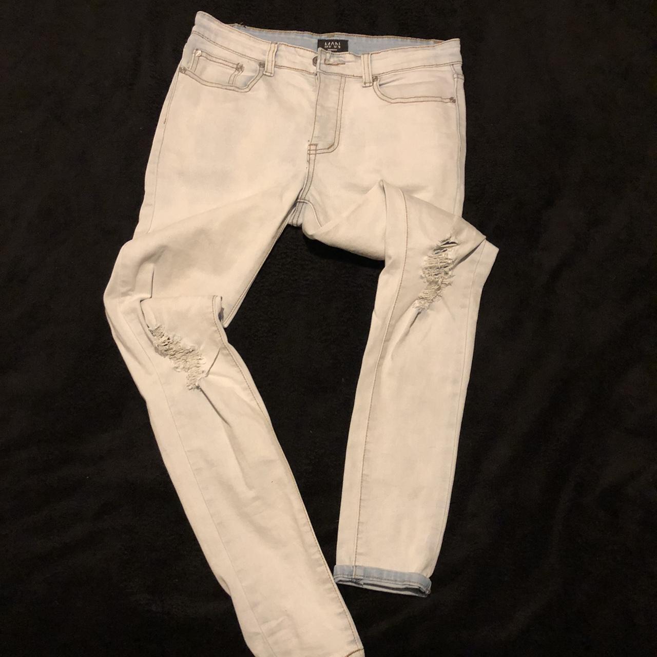 Bleached blue jeans Ripped skinny jeans - Depop