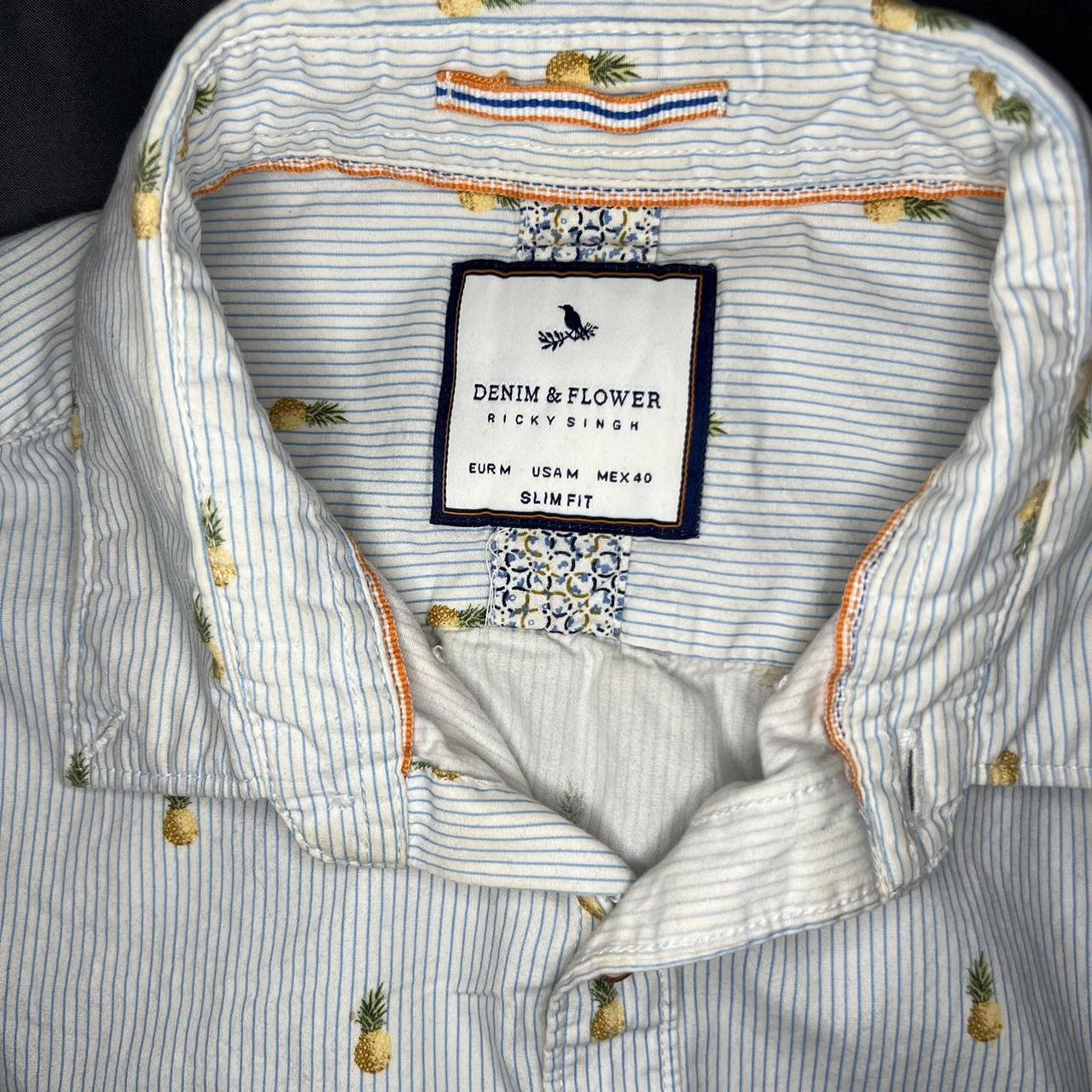 Denim & Flower Ricky Singh Pineapple Button Up Has... - Depop