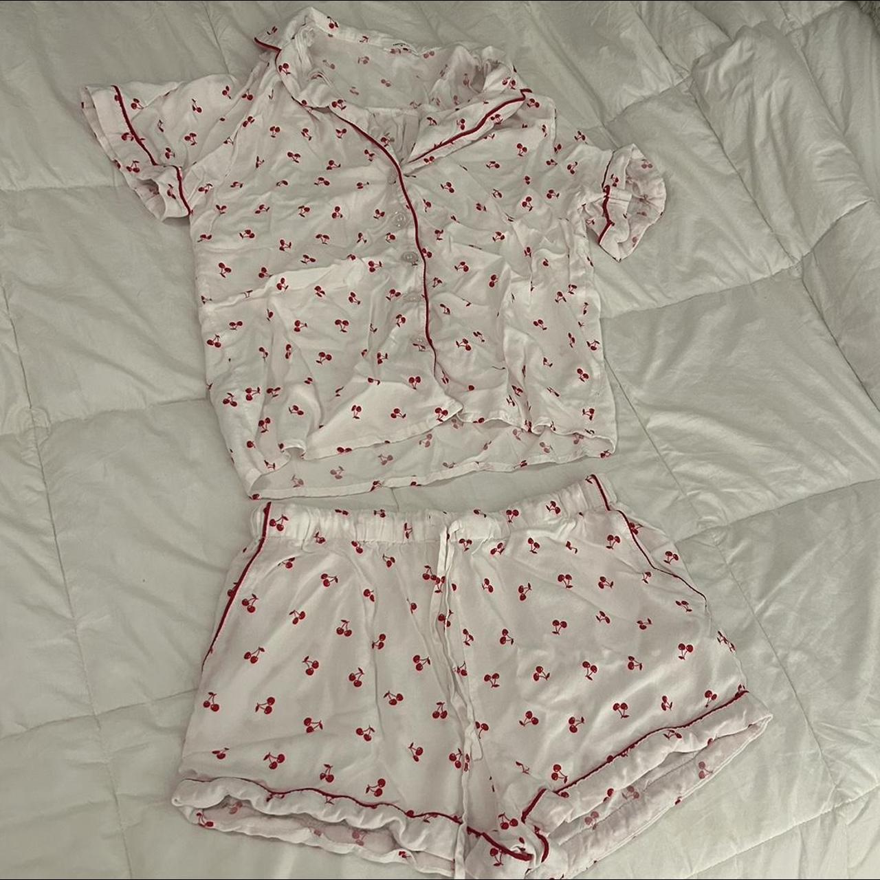 Forever 21 cherry pj set. Brandy duuuuupe #cherry... - Depop