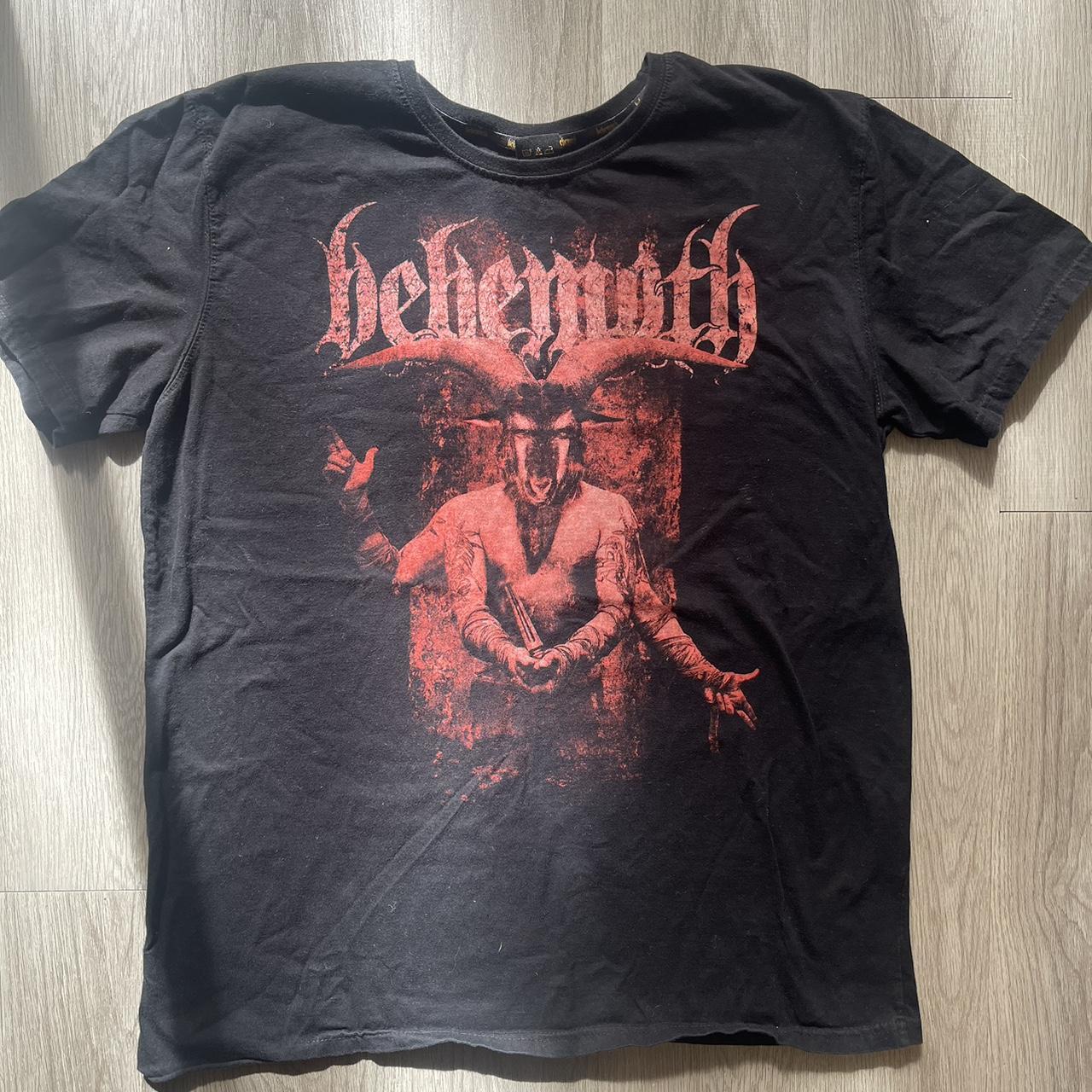 Behemoth men’s t-shirt -small snags on bottom front... - Depop
