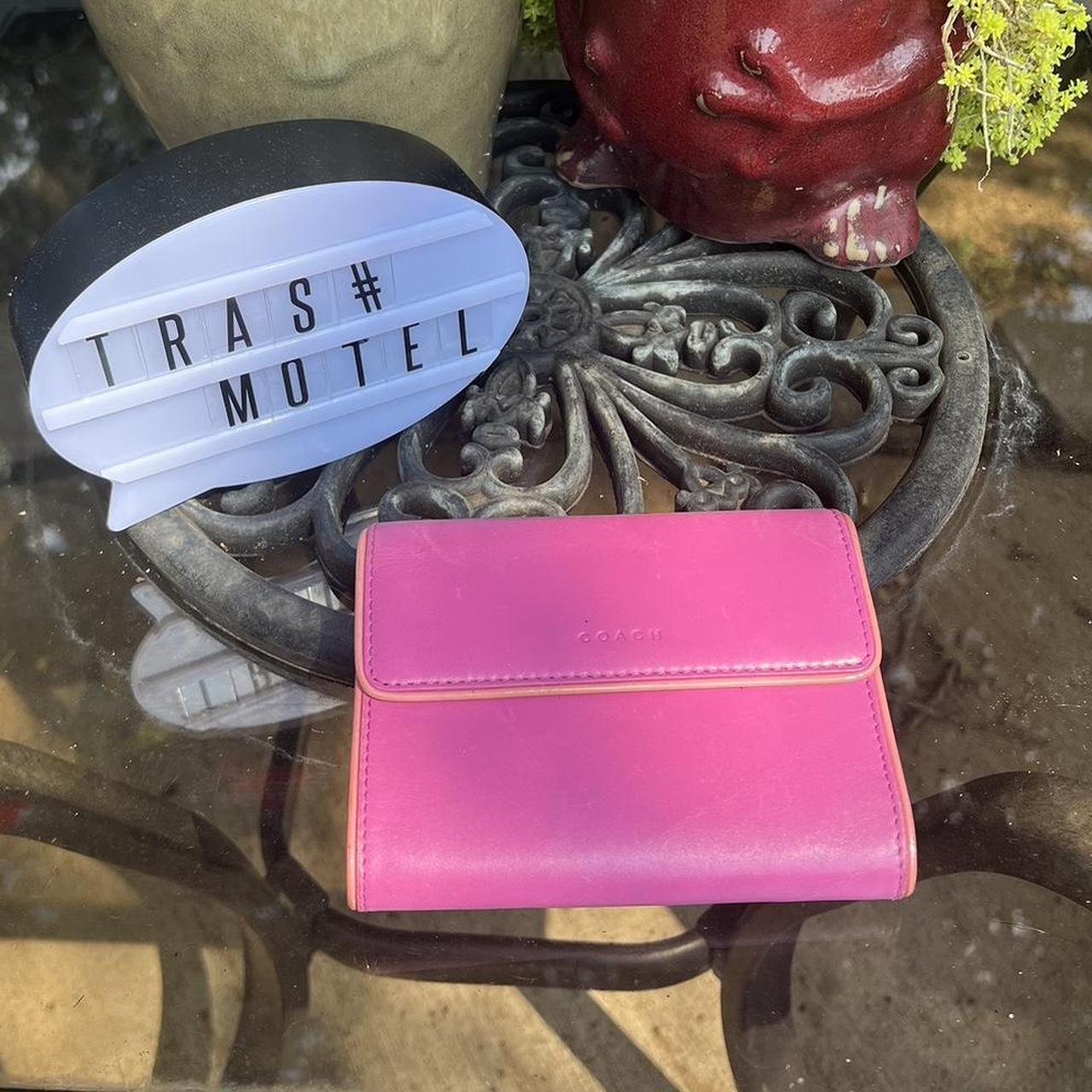 Coach hot pink wallet! Mini wallet with credit card... - Depop
