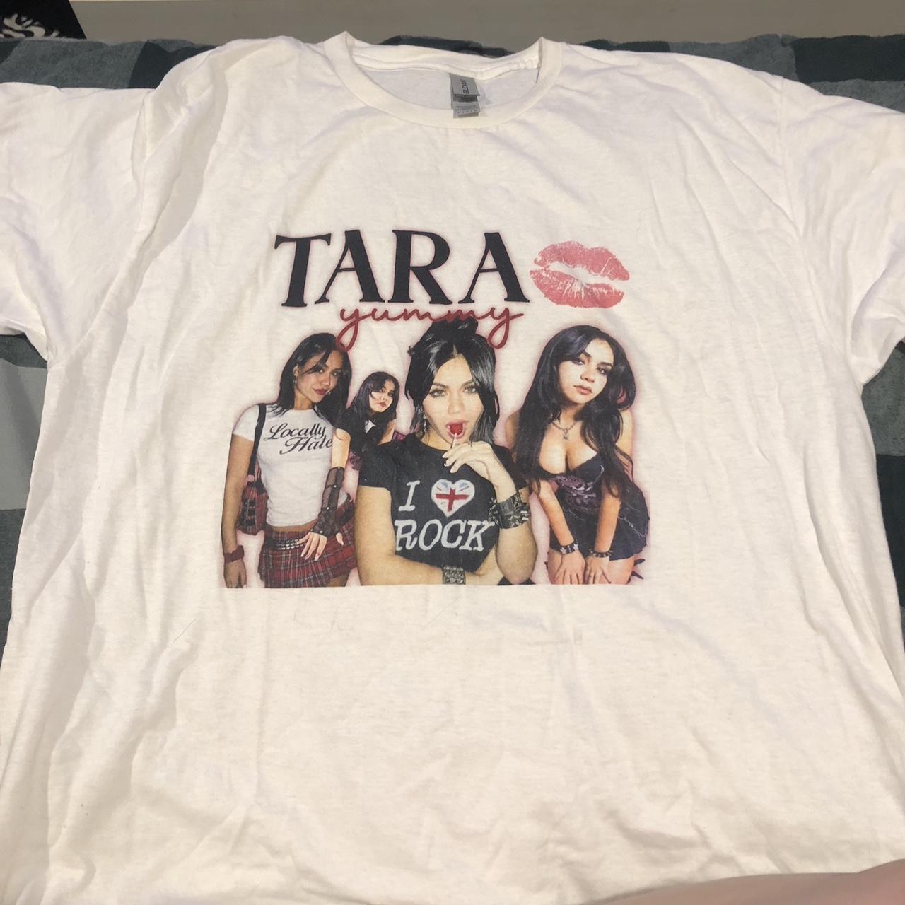 Tara Yummy tee shirt - white and pink #y2k #2000s... - Depop