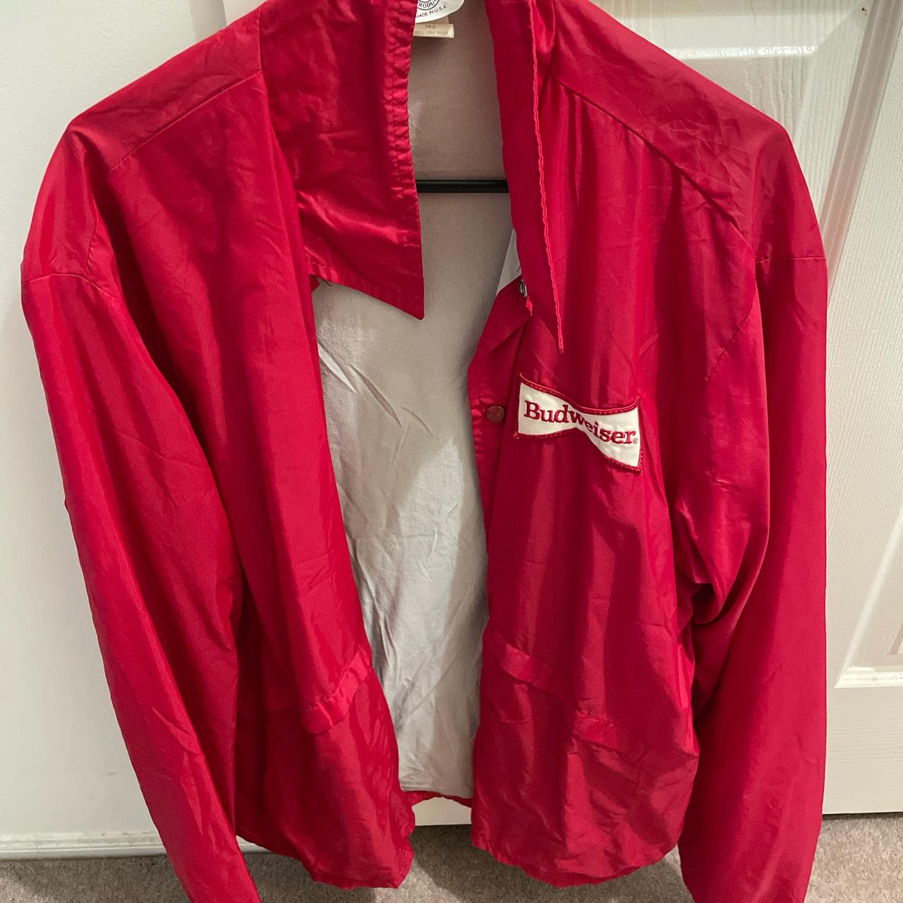 official budweiser red jacket - Depop
