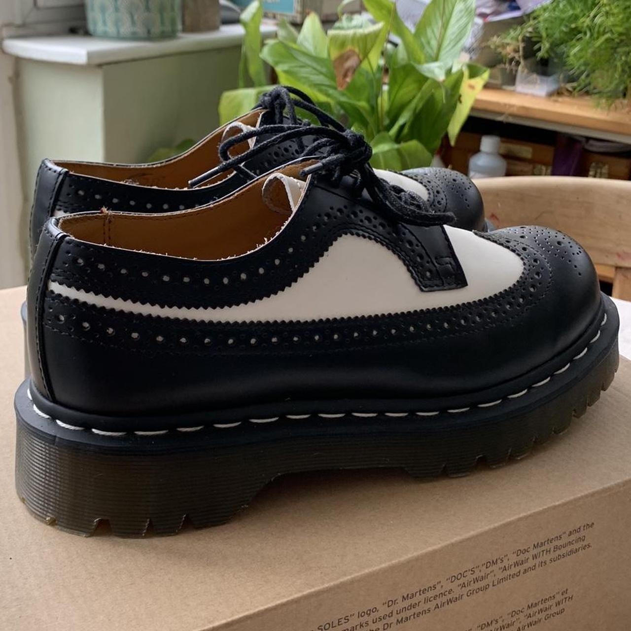 Dr. Martens Women's Black and White Brogues | Depop
