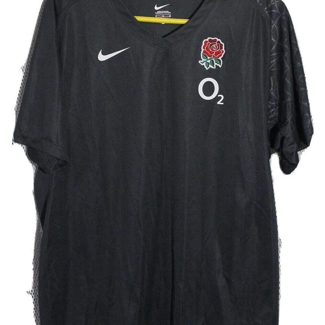 Nike England Rugby Shirt Medium Black Away Jersey O2... - Depop