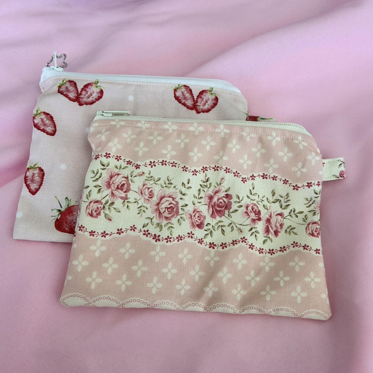 dainty pink roses coquette inspired printed coin... | Depop