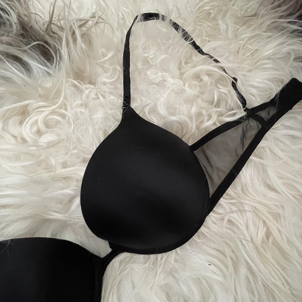 Beautiful black smooth and mesh side push up bra... - Depop