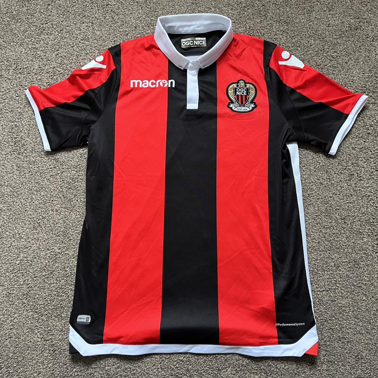 OGC Nice 18/19 Macron sponsor Home shirt Size... - Depop