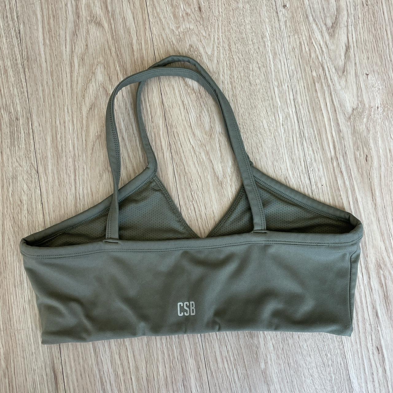 CSB Olive Green Sports Bra • size large • excellent... - Depop