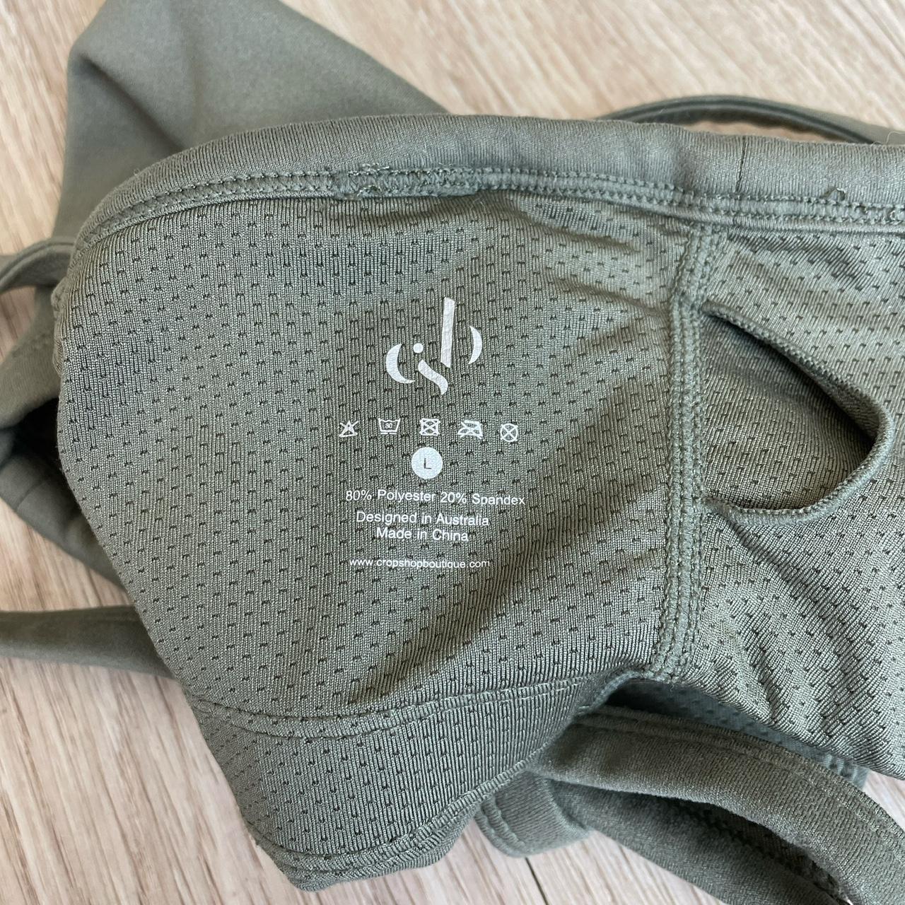 CSB Olive Green Sports Bra • size large • excellent... - Depop