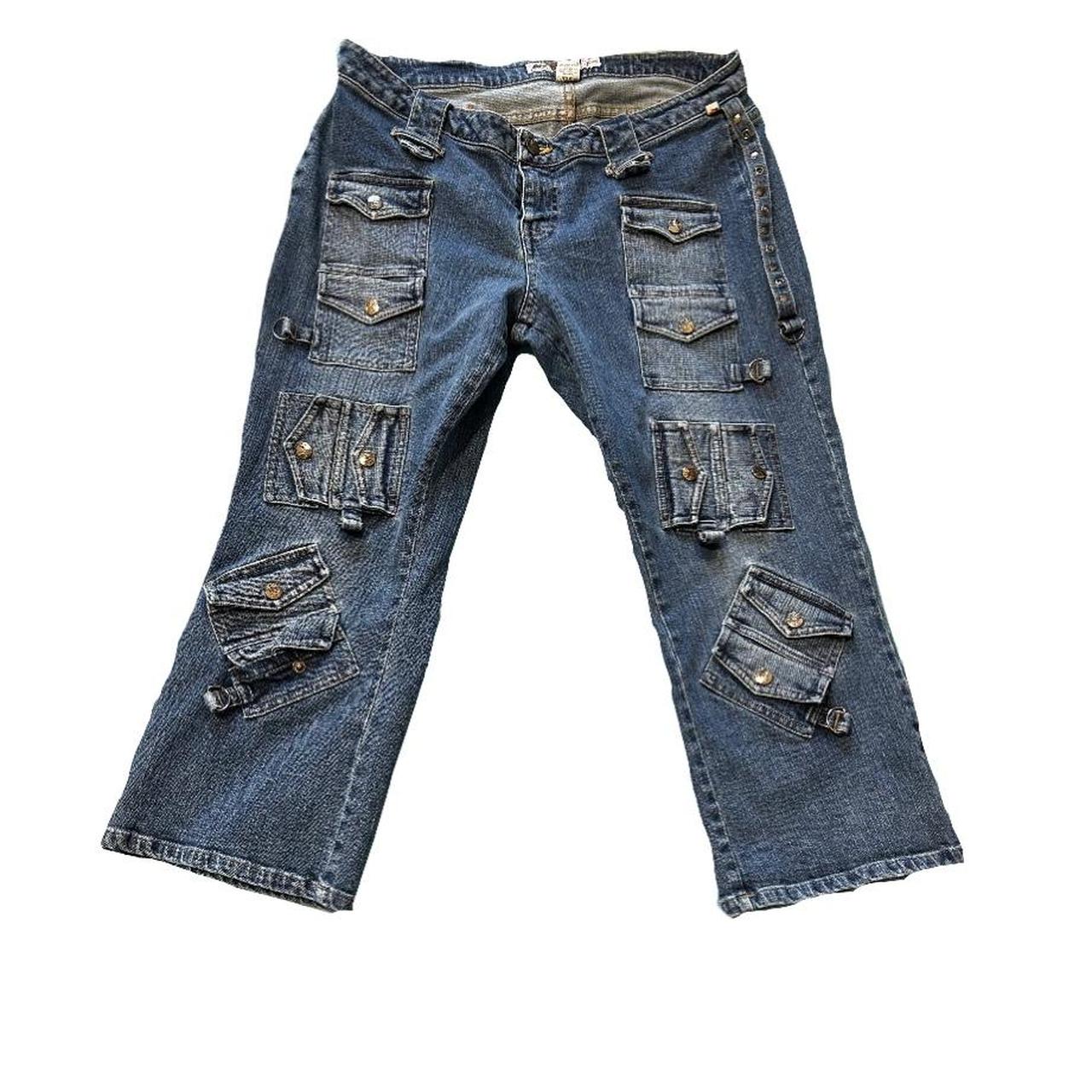 Mecca Femme brand capri style jeans with added... - Depop