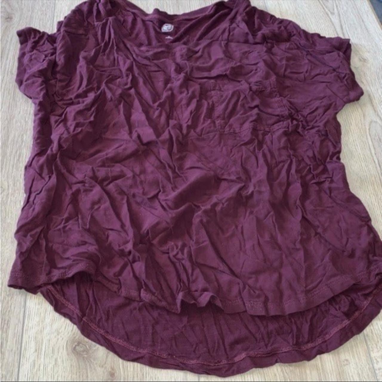 so maroon short sleeve shirt top open to bundles... - Depop