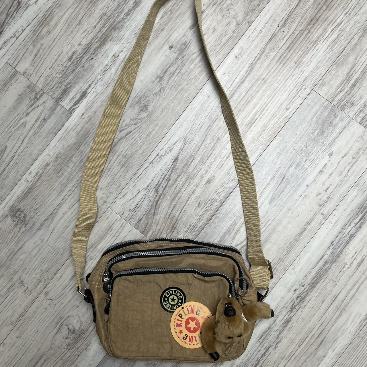 Kipling Crossbody Bag 3 Zippered Sections Tan... - Depop