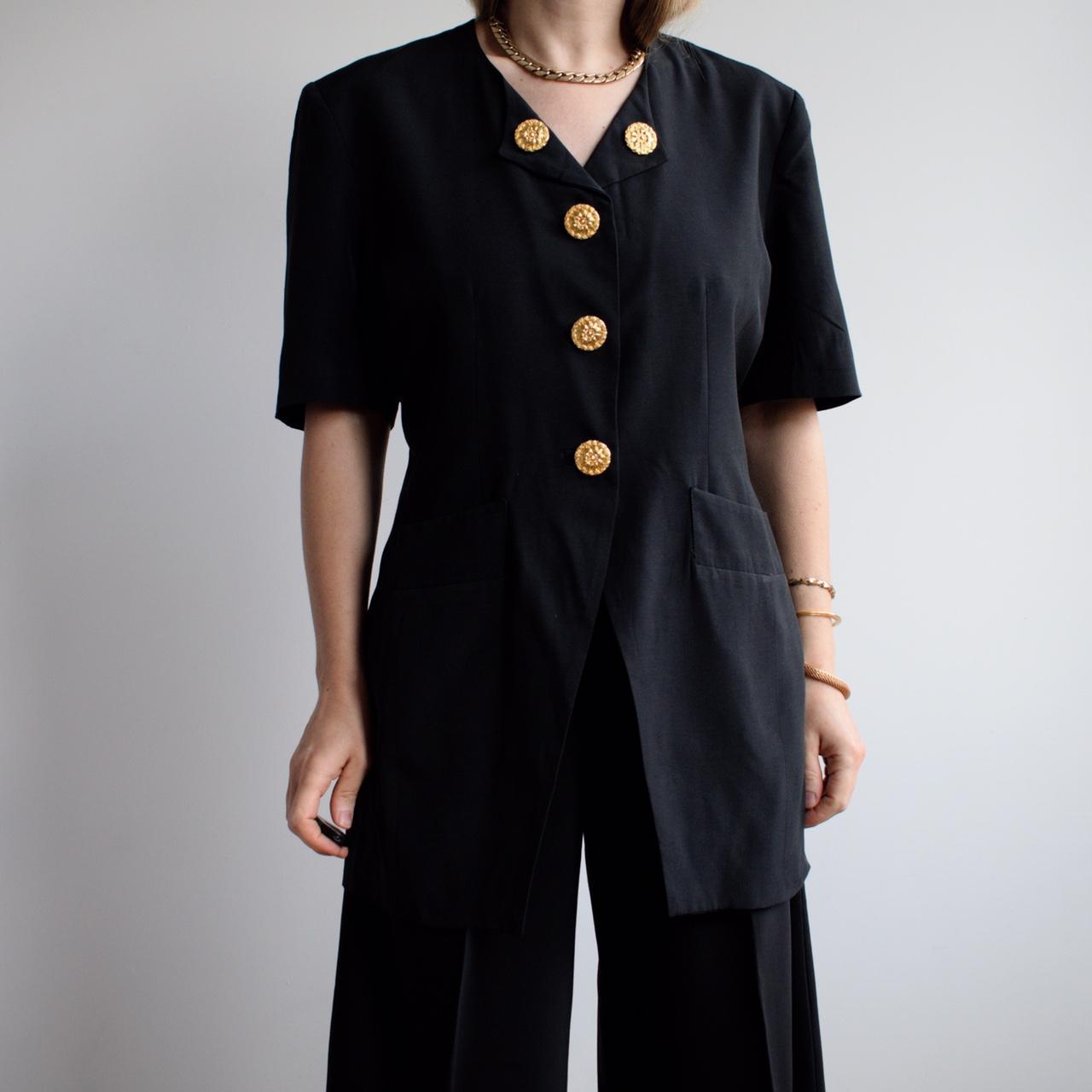 Vintage black short sleeve blazer. Great vintage... - Depop