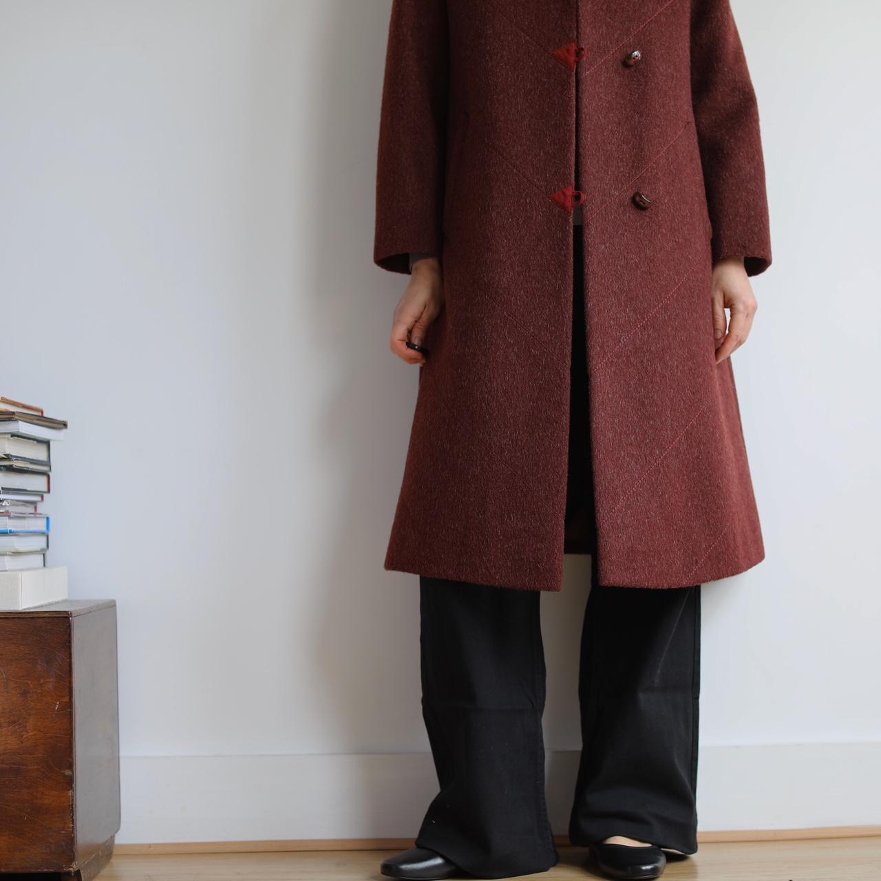 Vintage wool / mohair burgundy wool coat. Great... - Depop