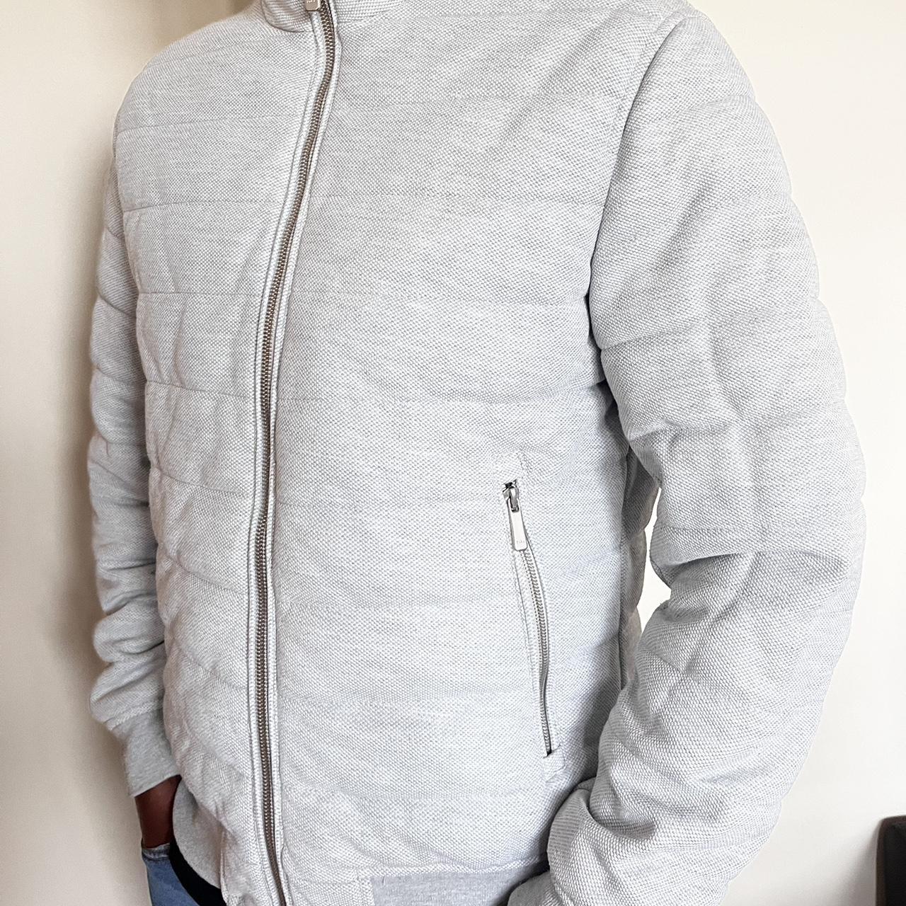 Zara Mens Grey Jacket Grey zipper jacket Size:... - Depop