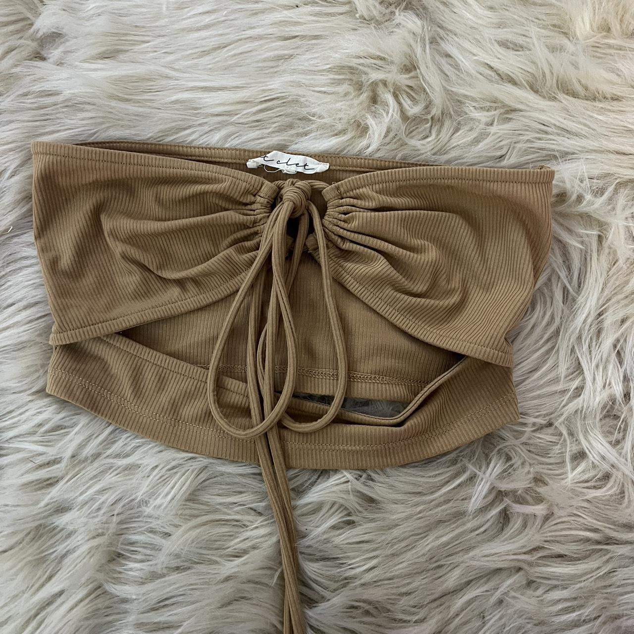 Revolution Women's Tan Crop-top | Depop