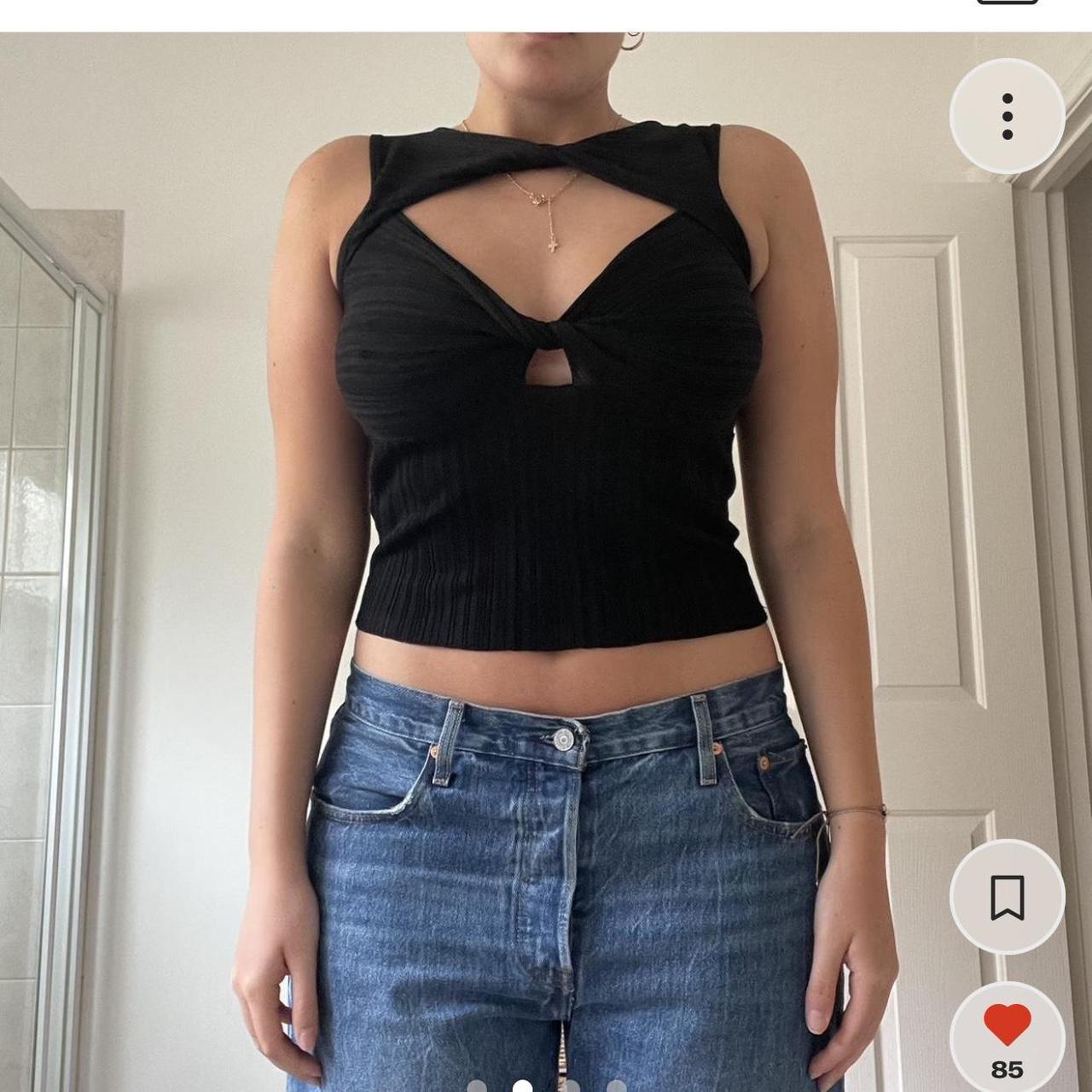 Selling glassons Twist Front Cut Out Knit Tank Top -... - Depop