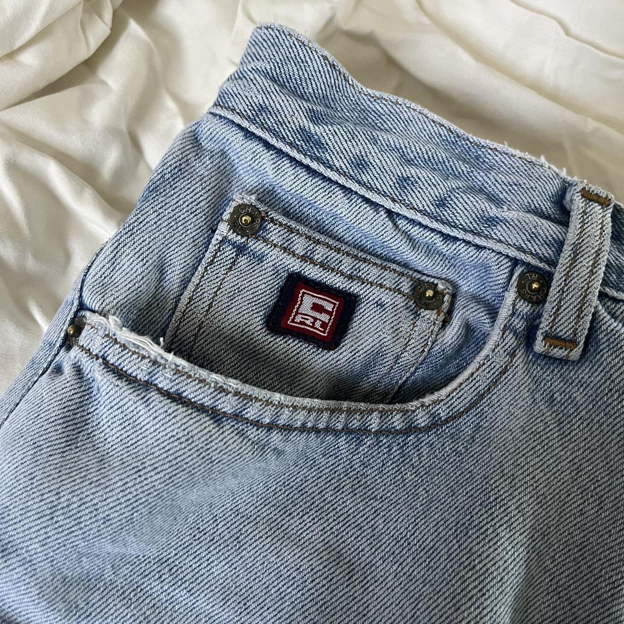 chaps ralph lauren high waisted, wide leg light wash... - Depop