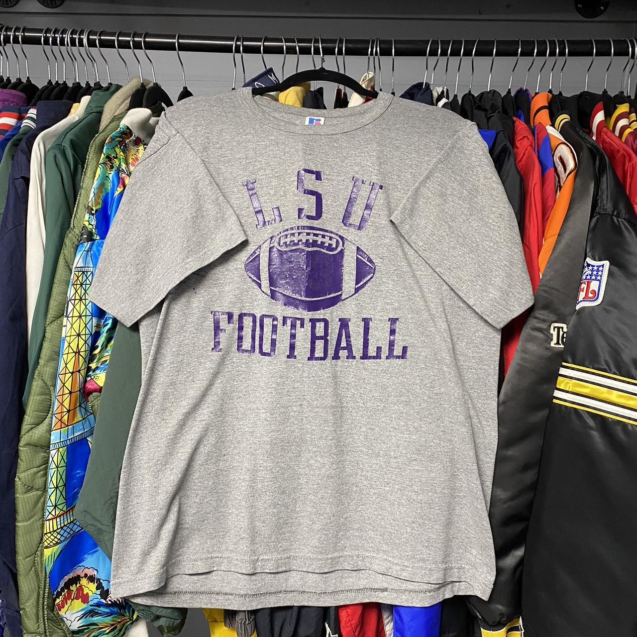 Vintage 90s Russell LSU Football Tee Size Large - Depop