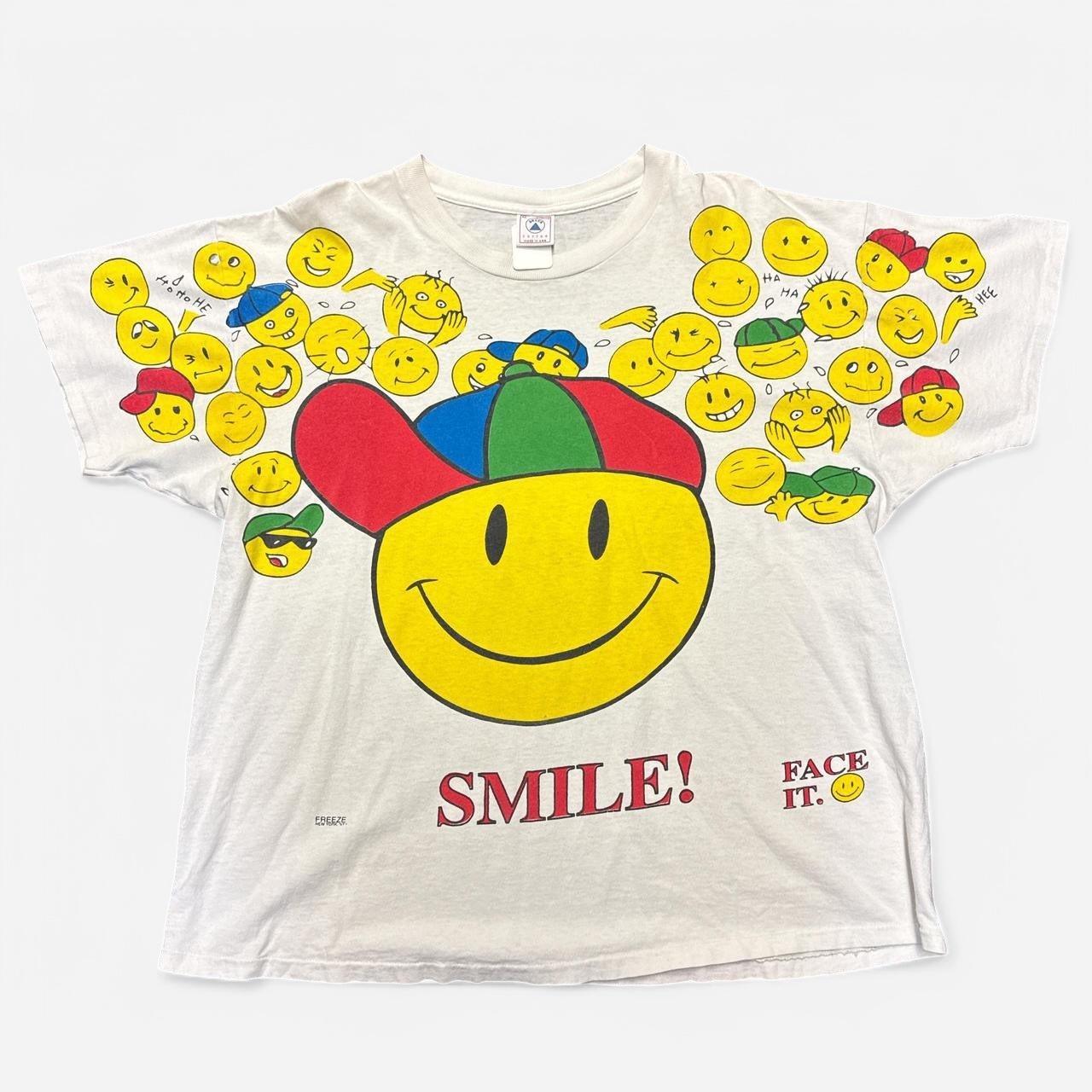 Vintage 90s smiley face “smile” skater preppy casual... | Depop