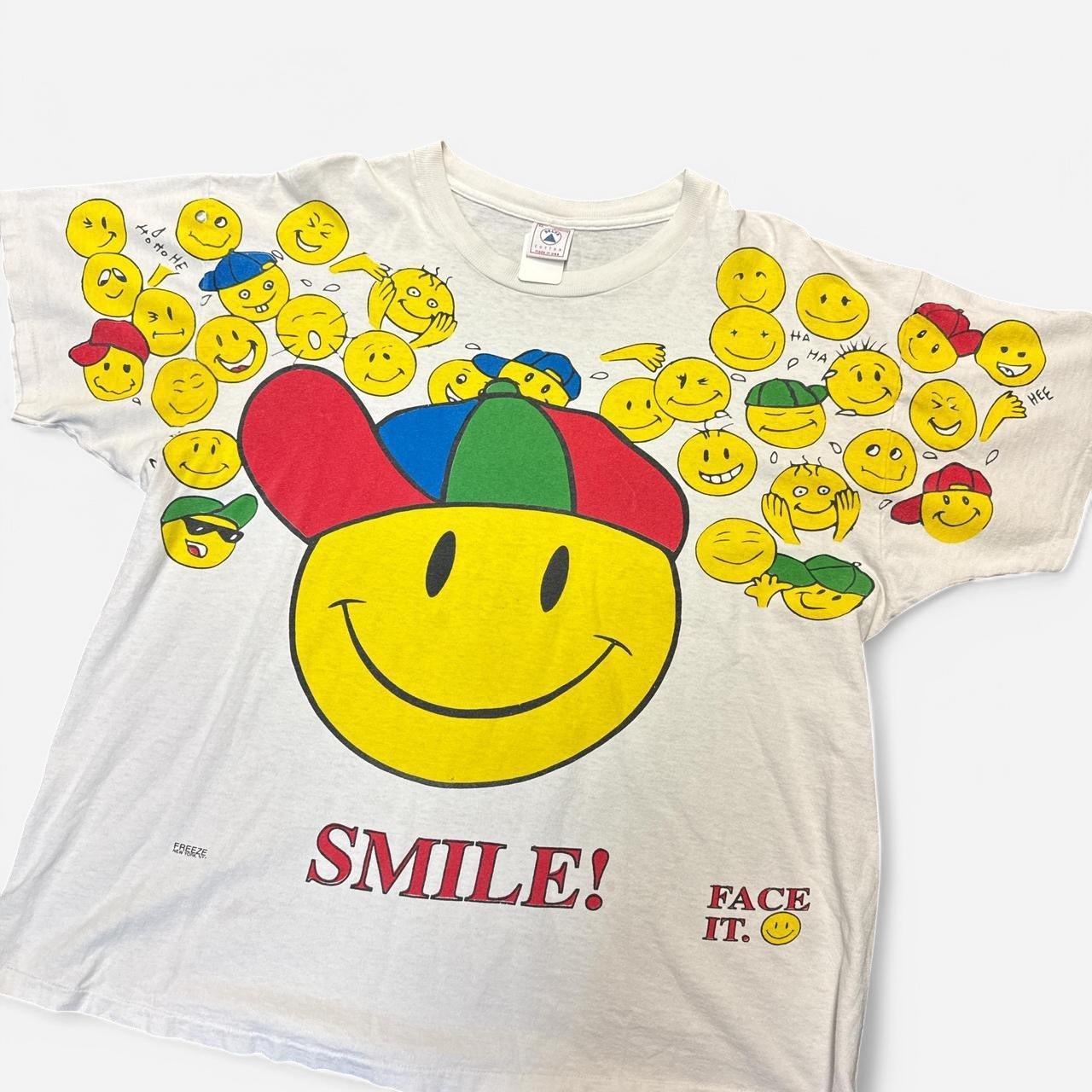 Vintage 90s smiley face “smile” skater preppy casual... | Depop