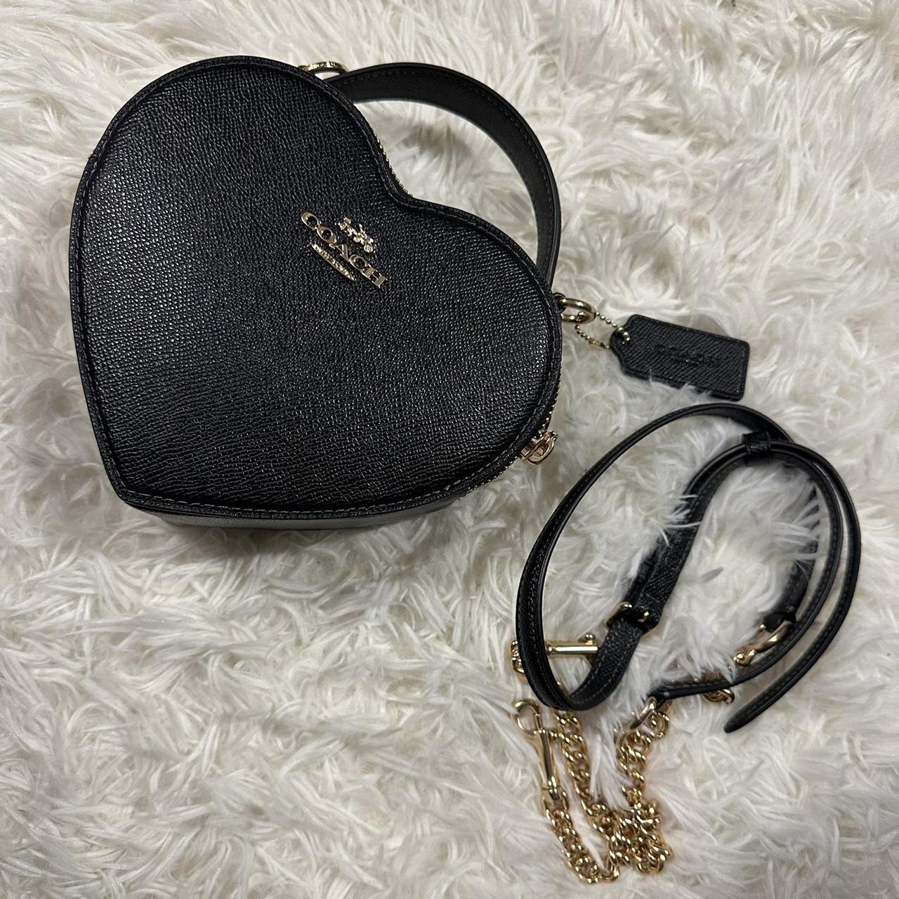 Coach Heart Shaped Crossbody bag in black Worn 3... - Depop