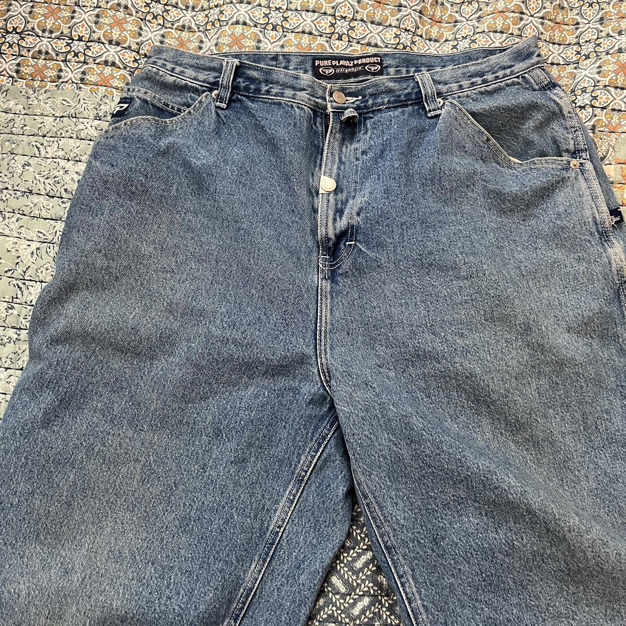 Jorts, Jean shorts, pure playaz product 38x14 - Depop