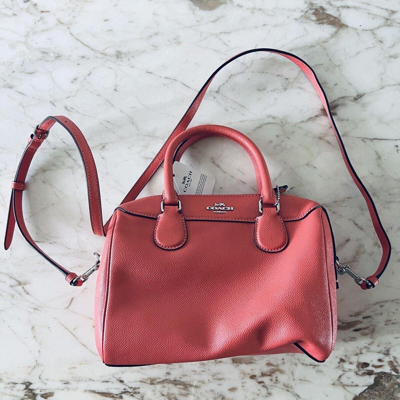 COACH Mini Bennett Coral Crossgrain Satchel. Depop