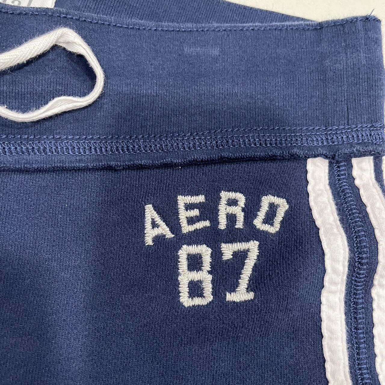 2000s Aeropostale navy blue shorts with white... - Depop