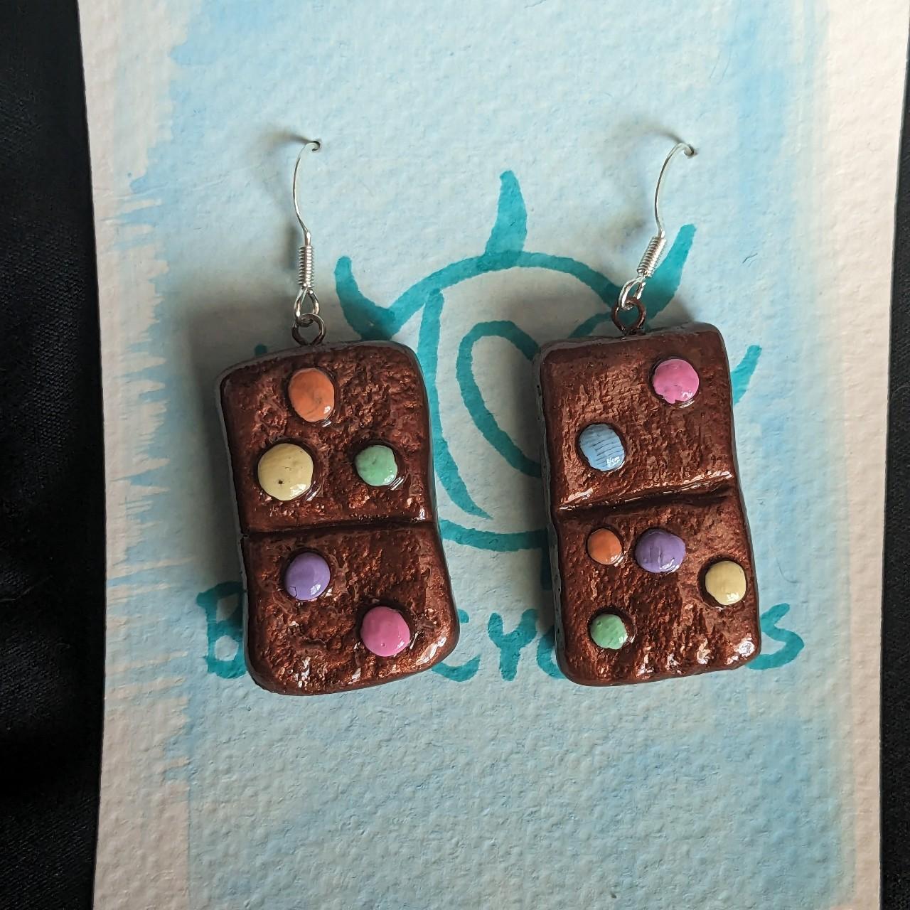 Handmade cosmic brownie earrings #decora #2000s... | Depop
