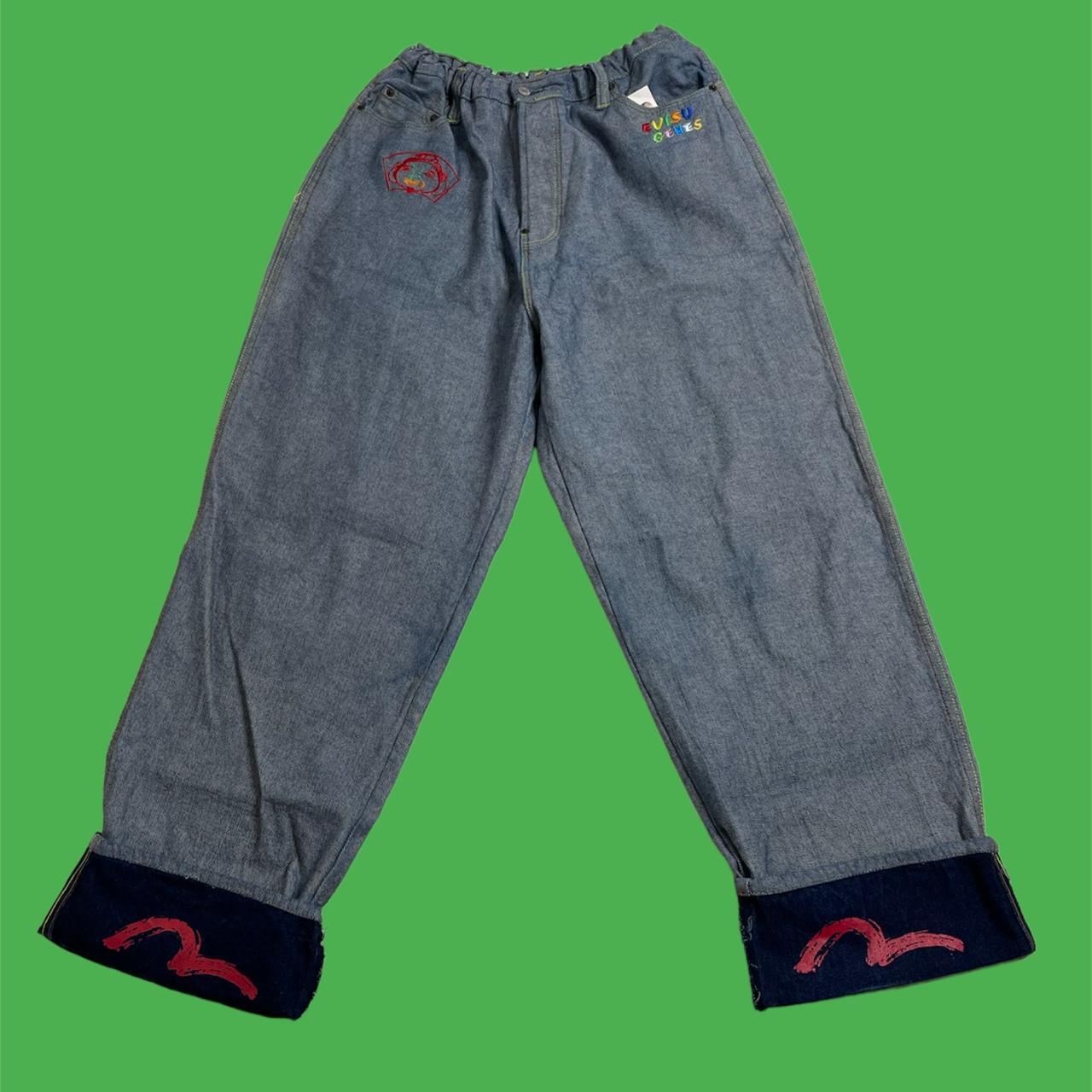 Y2K oversized evisu pants These jean are REWORKED... - Depop