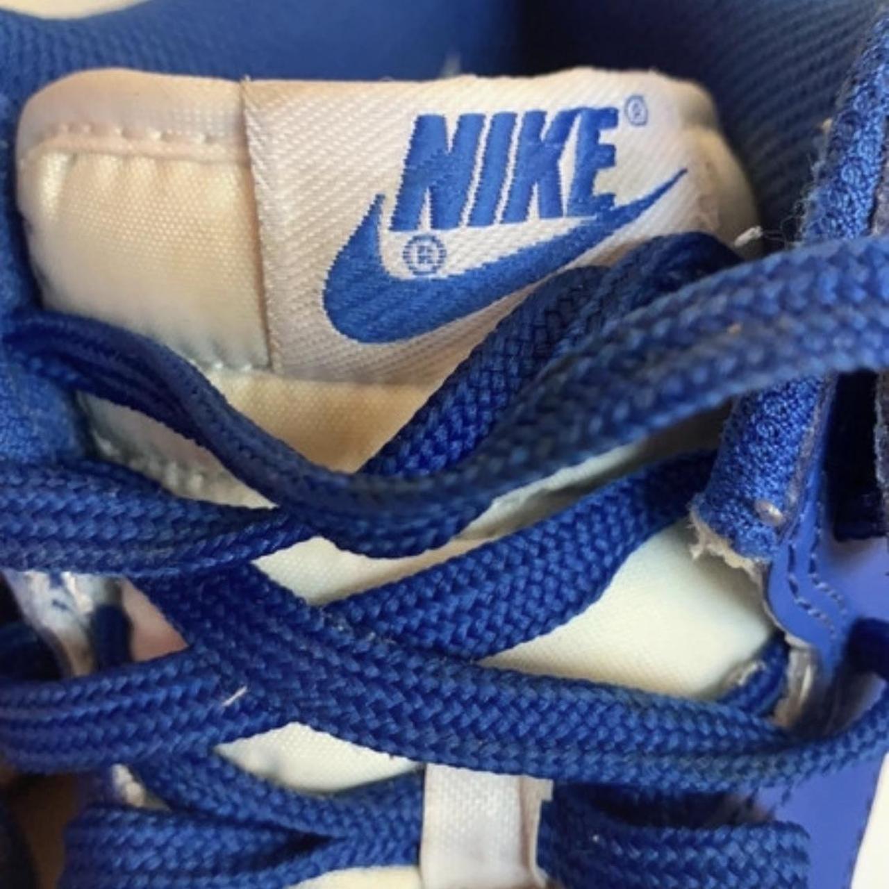 Blue and light mid Nike dunks #Nike #Trainers... - Depop