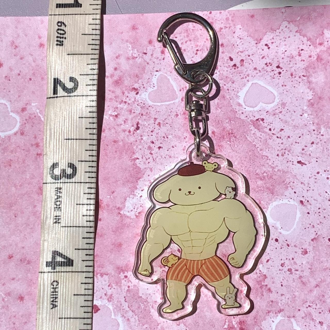 Buff Pompompurin Keychain approximated length in... - Depop