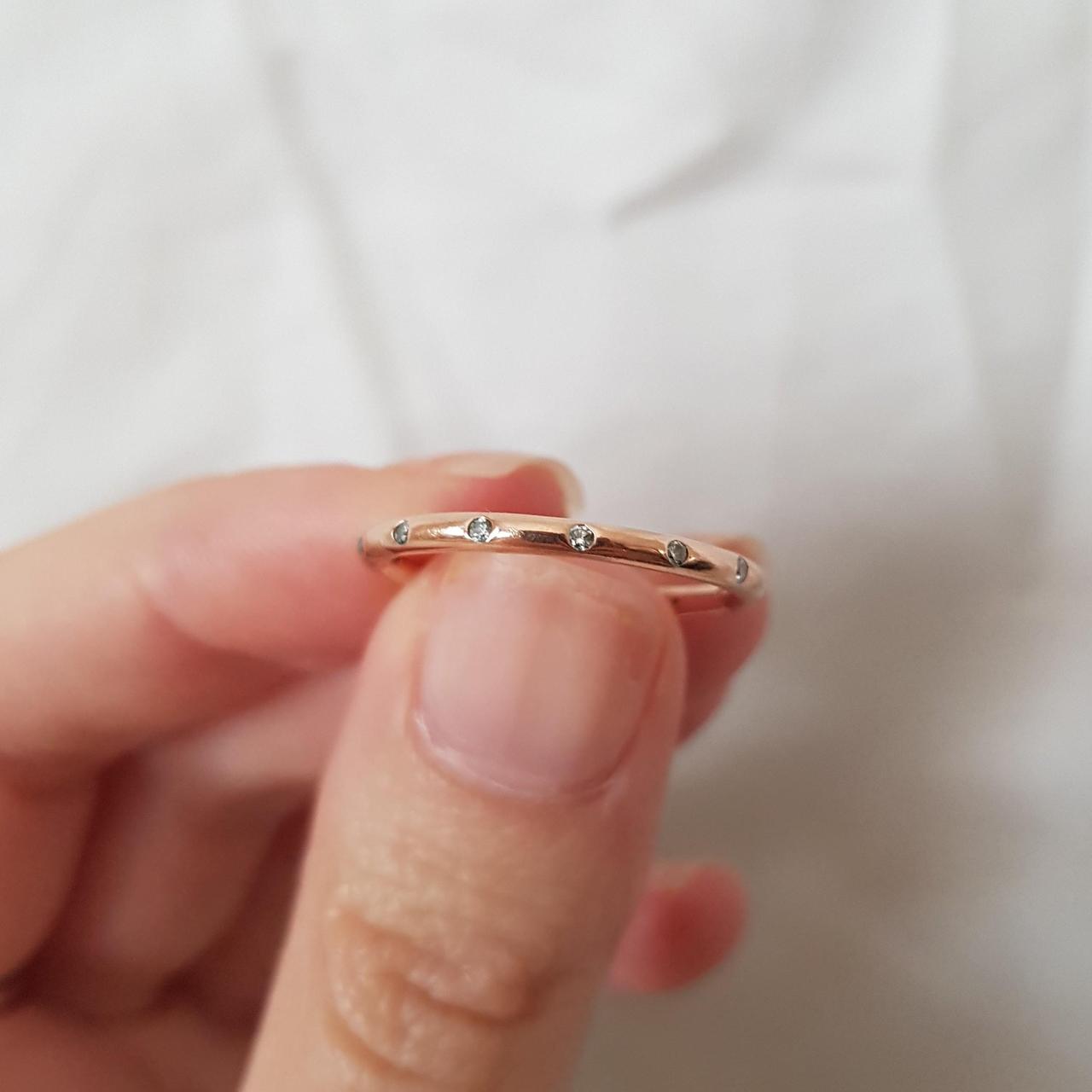 Pandora rose gold ring. "simple sparkling band" in... - Depop