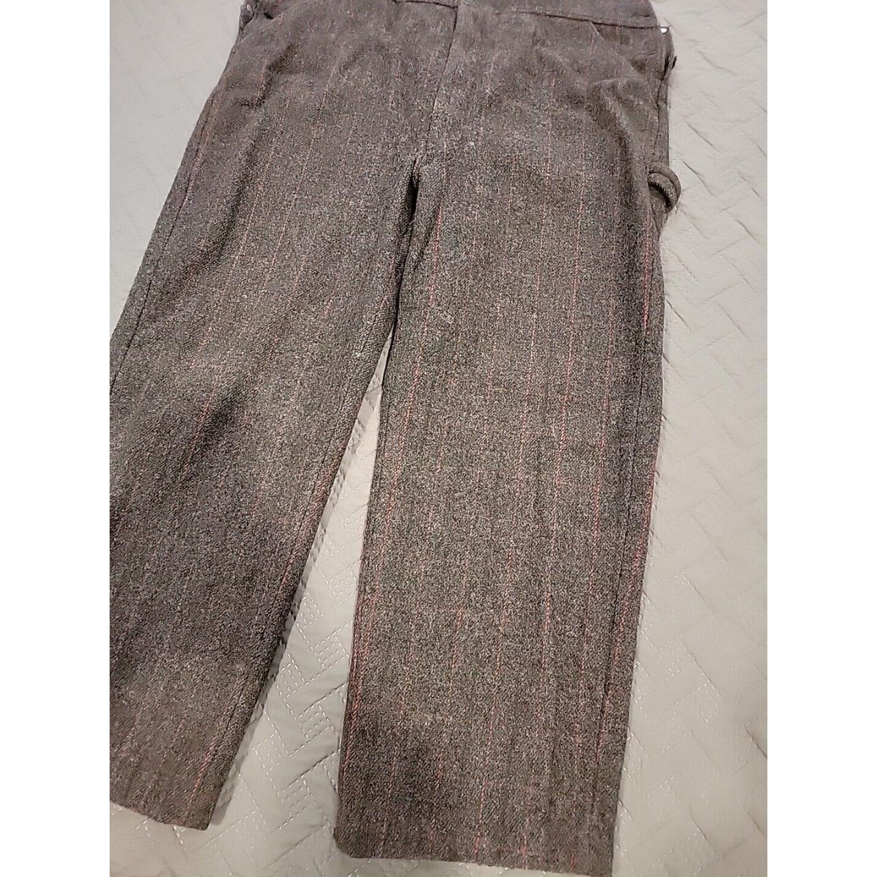 WOOLRICH Gray/Red Stripe Plaid Wool Bib Overalls... - Depop