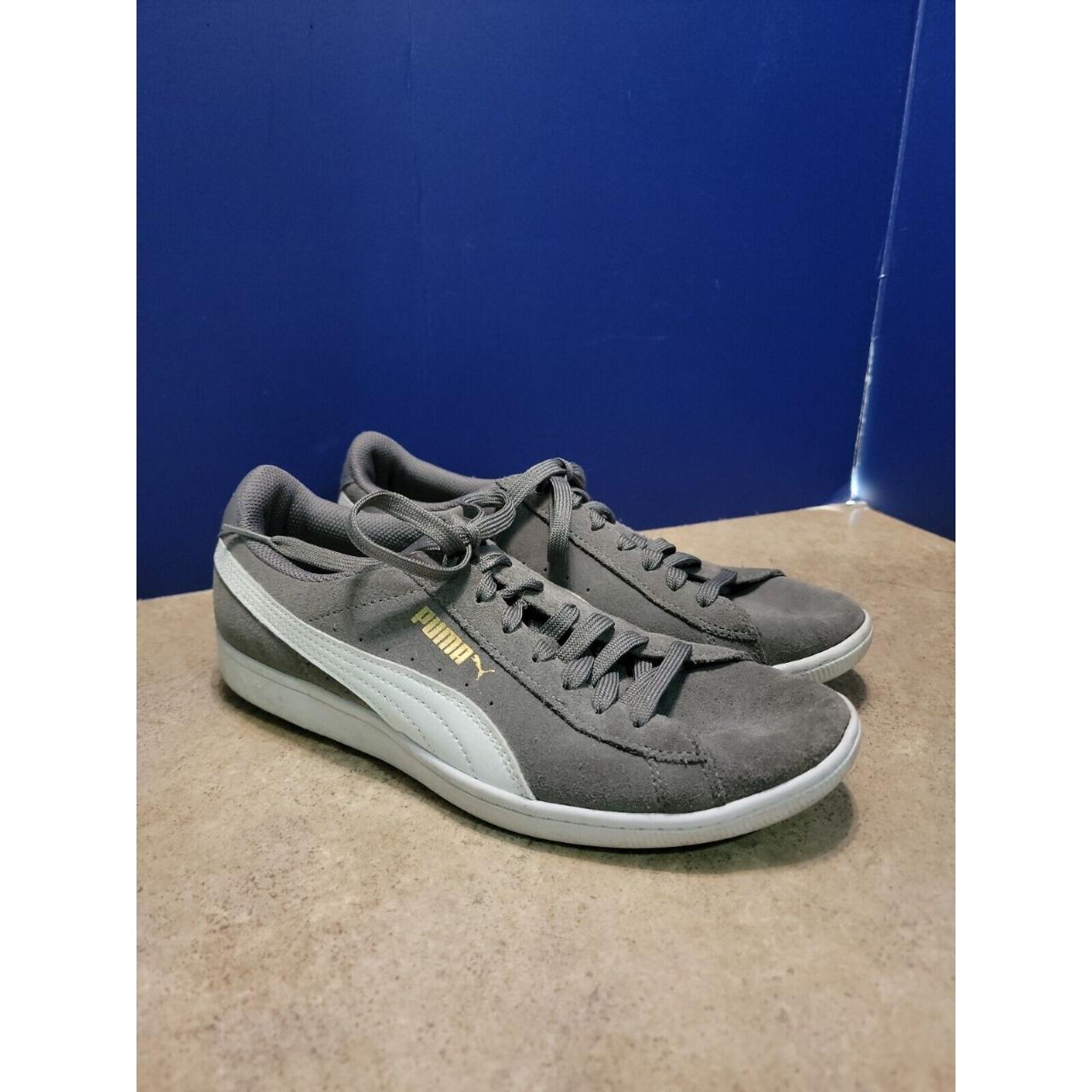 Womens Soft Foam Puma Size 9 Gray And White Sneakers... - Depop