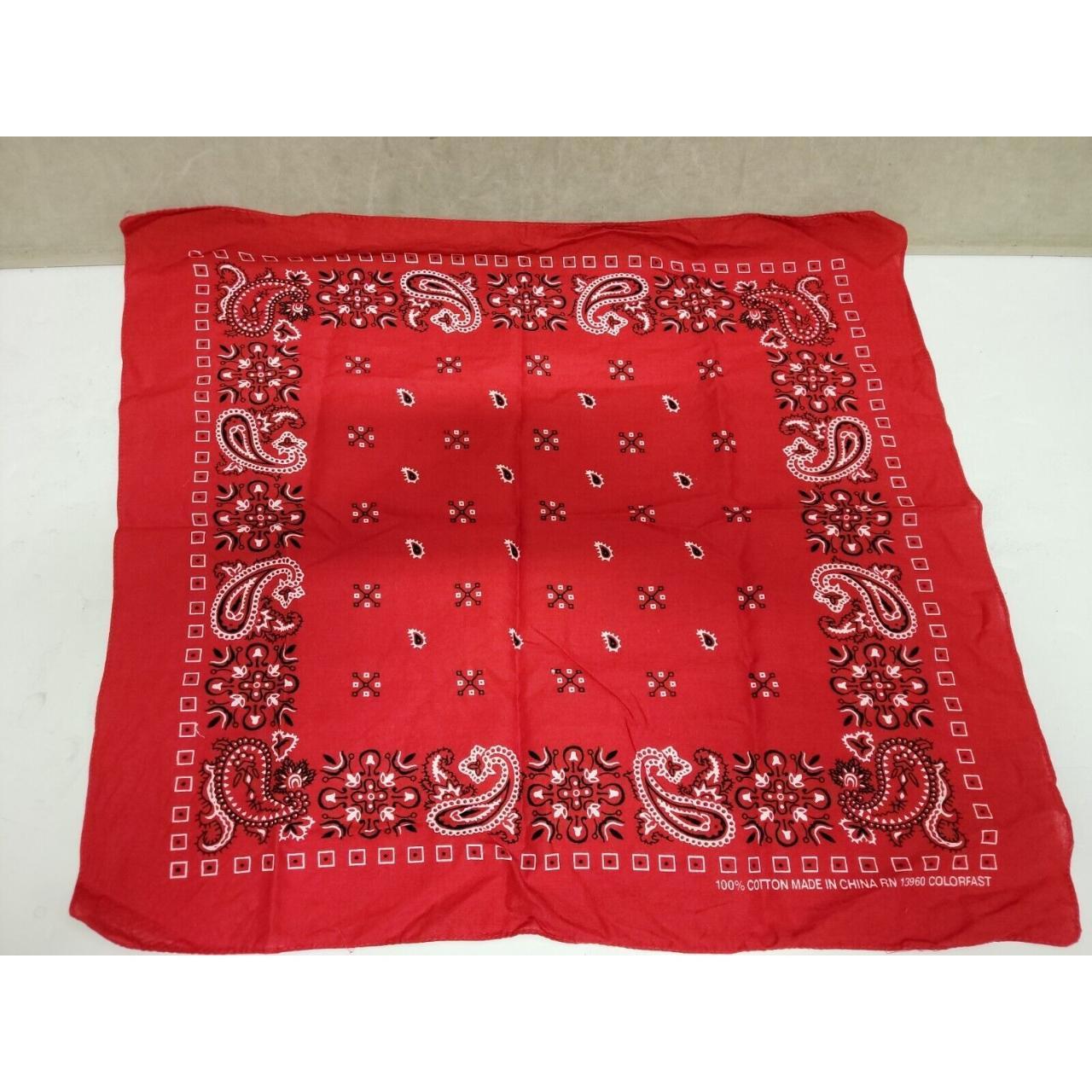 Red Bandana Cotton Colorfast Made In China RN13960... - Depop