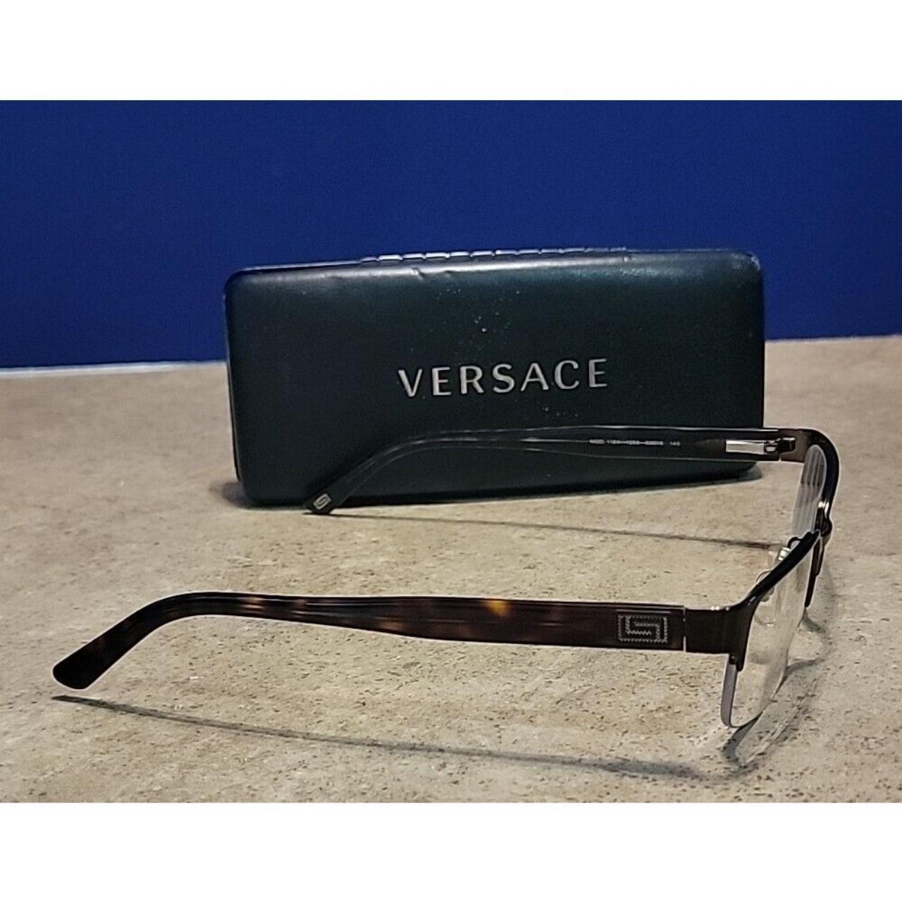 Versace 1184 1269 Brown Half Rim Eyeglasses Frames... - Depop