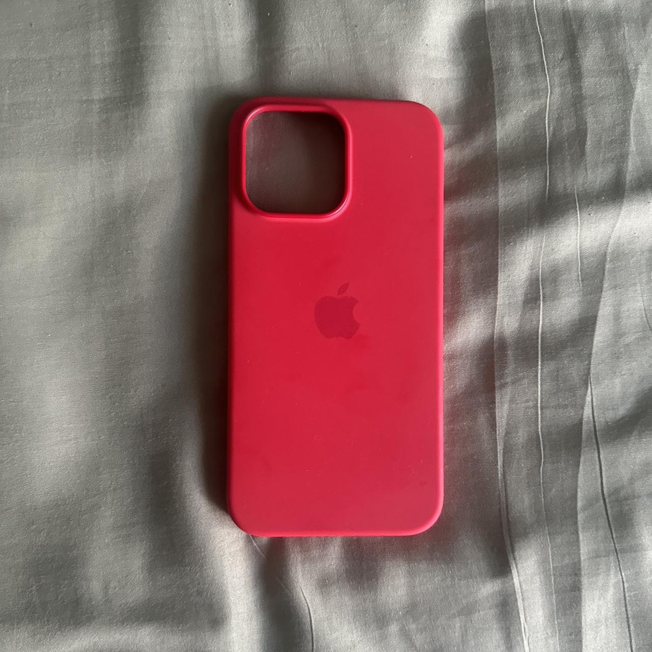 red apple iphone 14 pro max silicone case #apple... - Depop