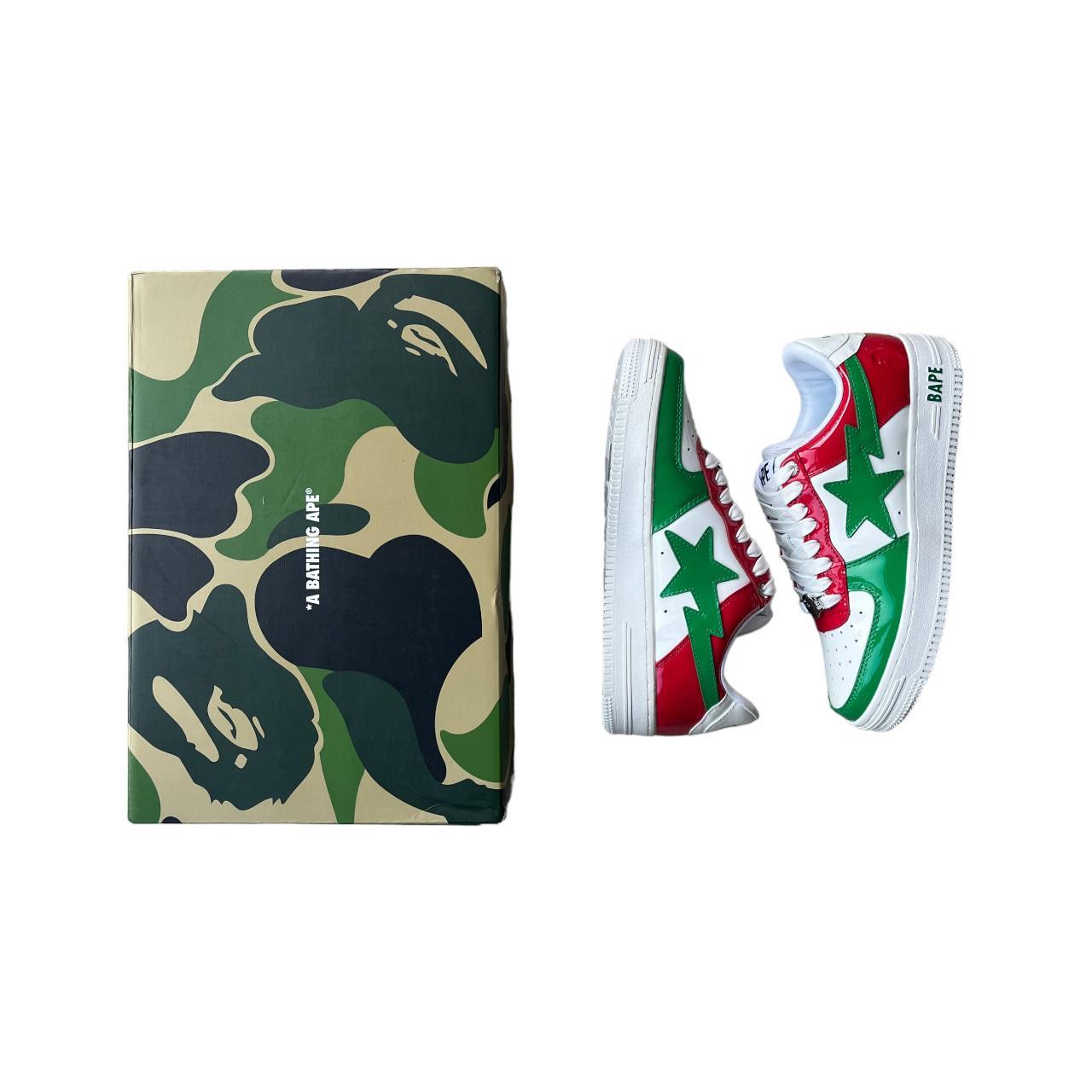 Bape STA Italy green red and white colourway Size-... - Depop