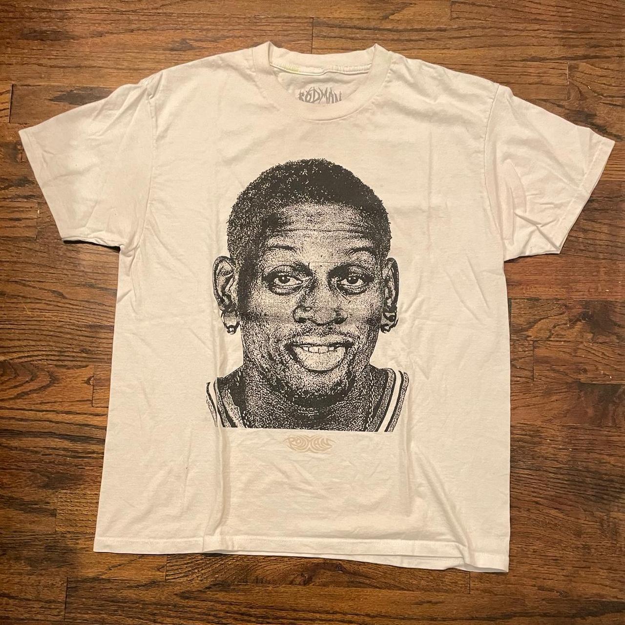 Basketball Dennis Rodman Tee Size Large Stains... | Depop