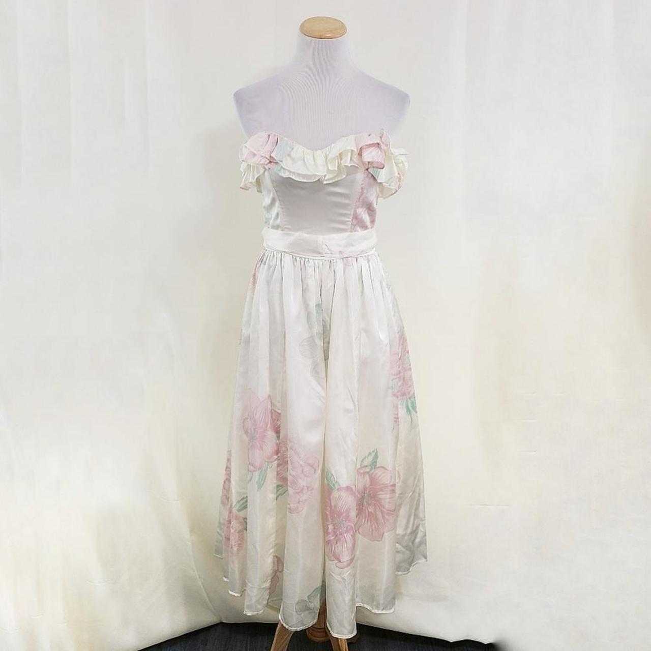 Vintage 1970s 1980s Oops California prom dress.... - Depop