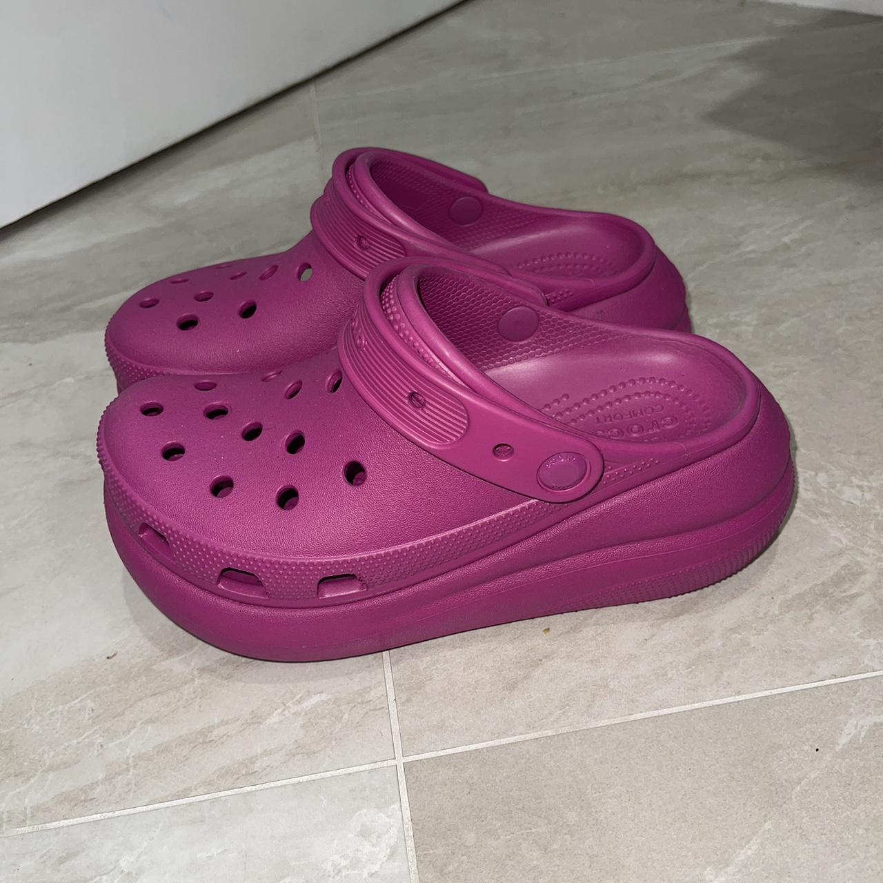Pink platform crocs 🐊🩷 Women’s size 6, men’s size 4 - Depop